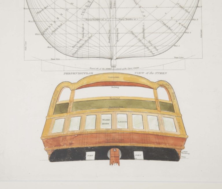 SOLD | Naval Architecture Plan of British 74 Gun Ship, Early 19th ...
